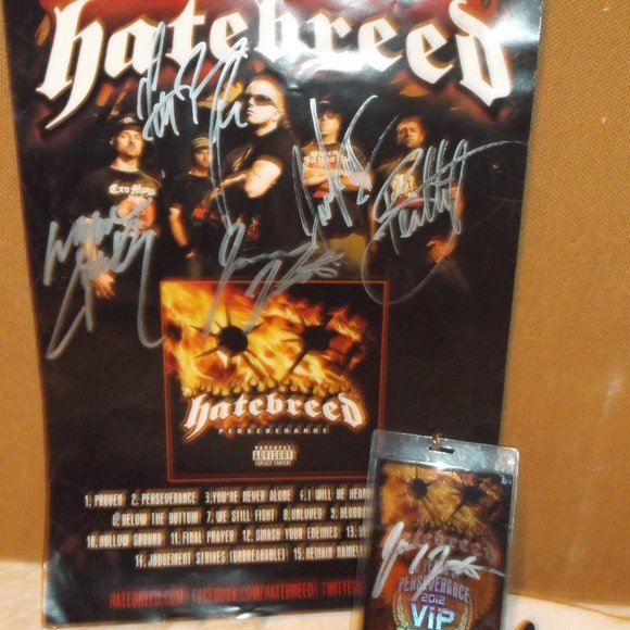 Hatebreed | Wall Decor | Signed 22 Hatebreed 10 Years Of Perseverance Tour Poster And Pass ...